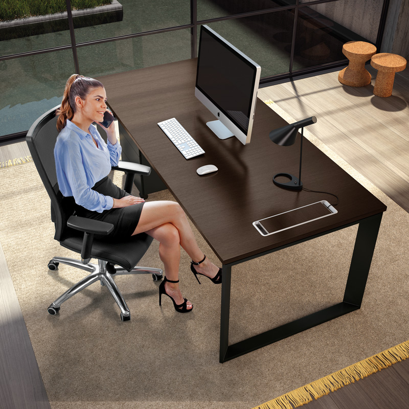 Scrivania Twist in Legno - Lunghezza da 180cm a 200cm - Salone Ufficio